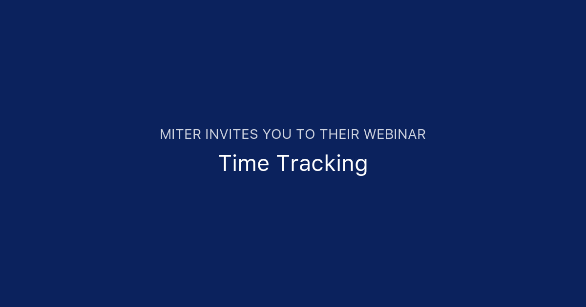 Time Tracking | Miter