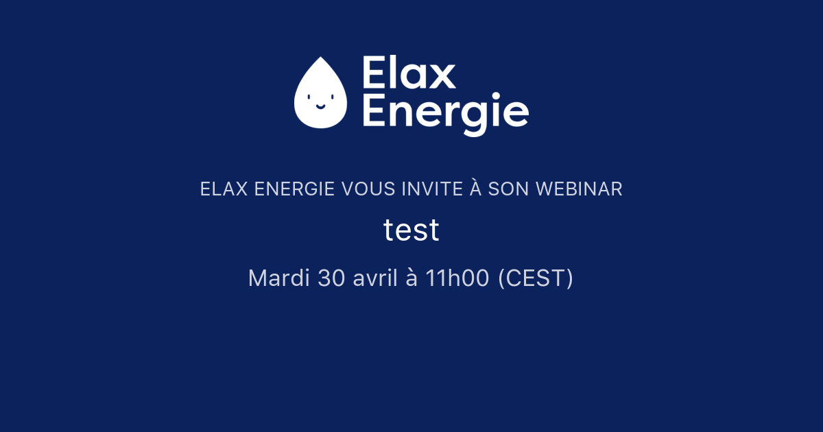 test | Elax Energie