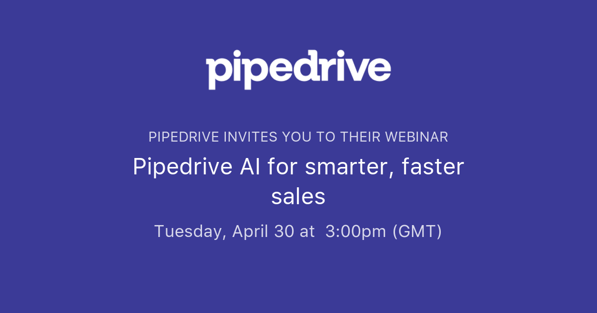 Pipedrive AI for smarter, faster sales | Pipedrive