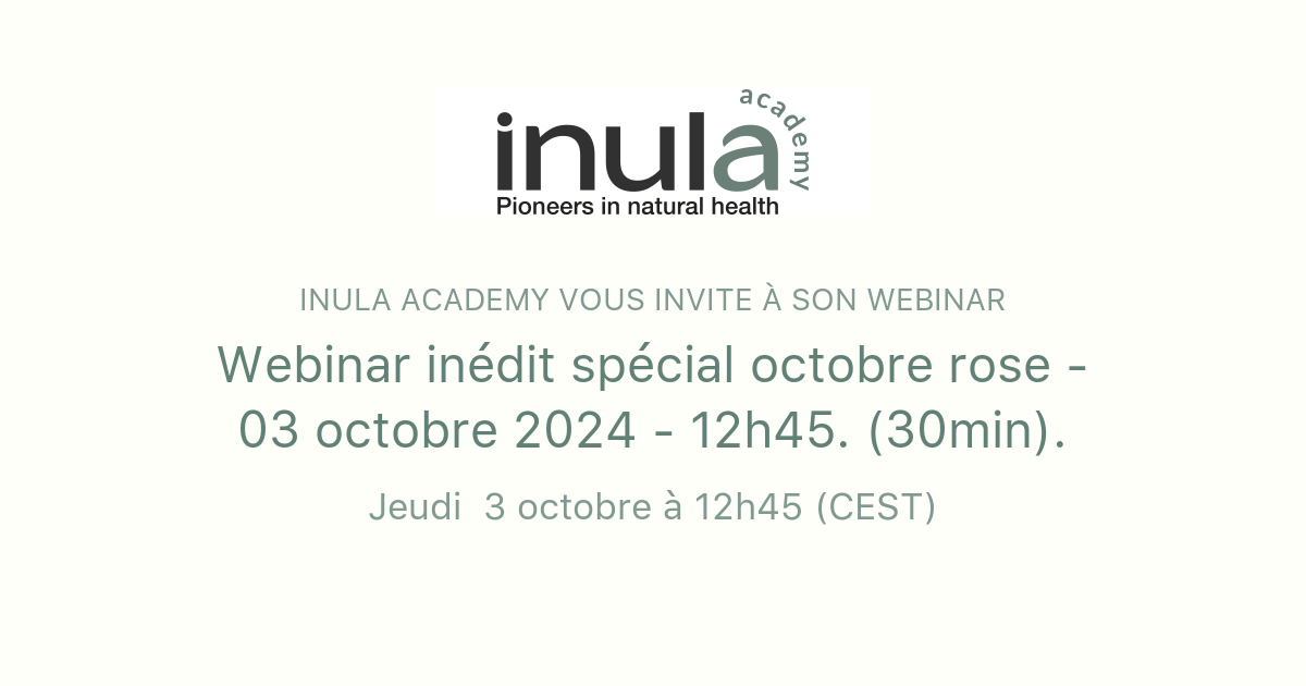 Webinar inédit spécial octobre rose - 03 octobre 2024 - 12h45. (30min ...