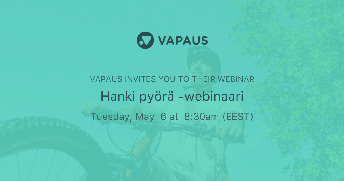 Hanki pyörä -webinaari | Vapaus