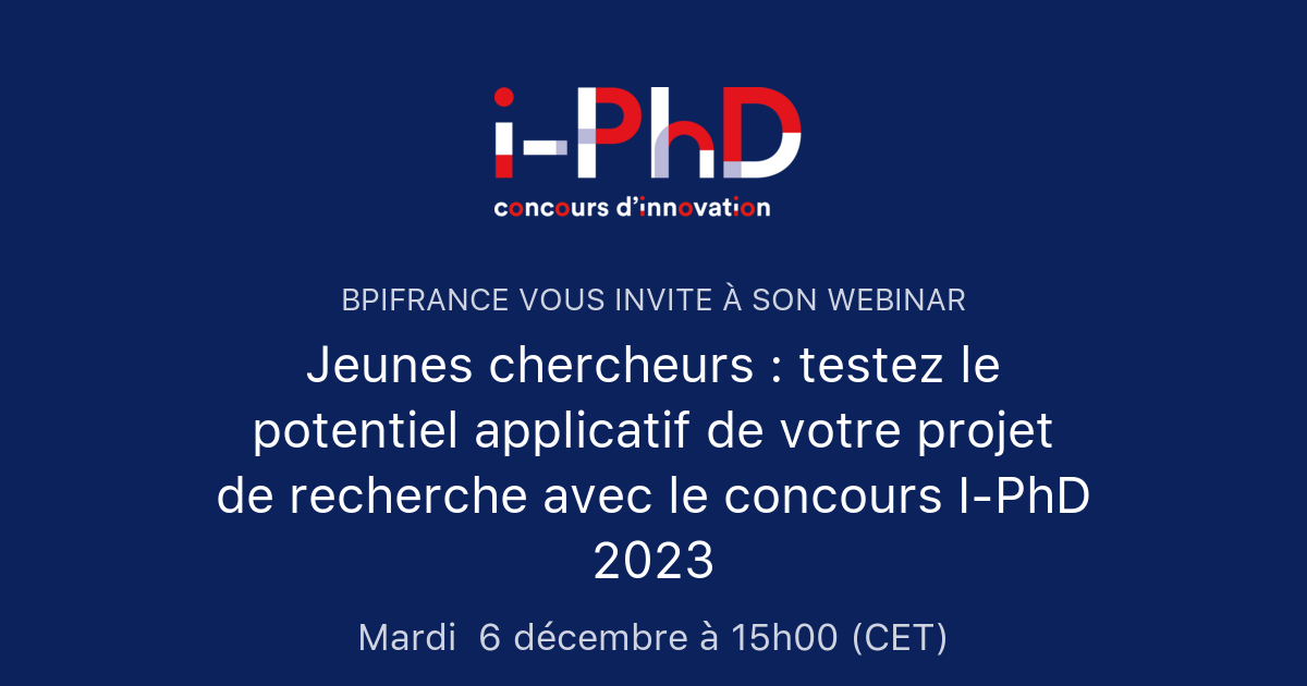 Jeunes chercheurs : testez le potentiel applicatif de votre projet de ...