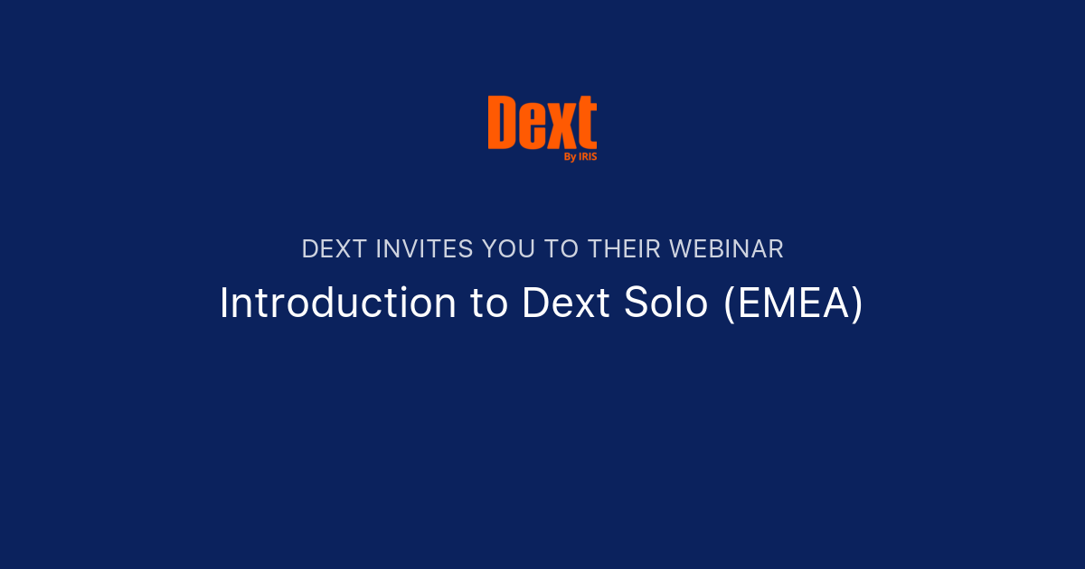 Introduction to Dext Solo (EMEA) | Dext