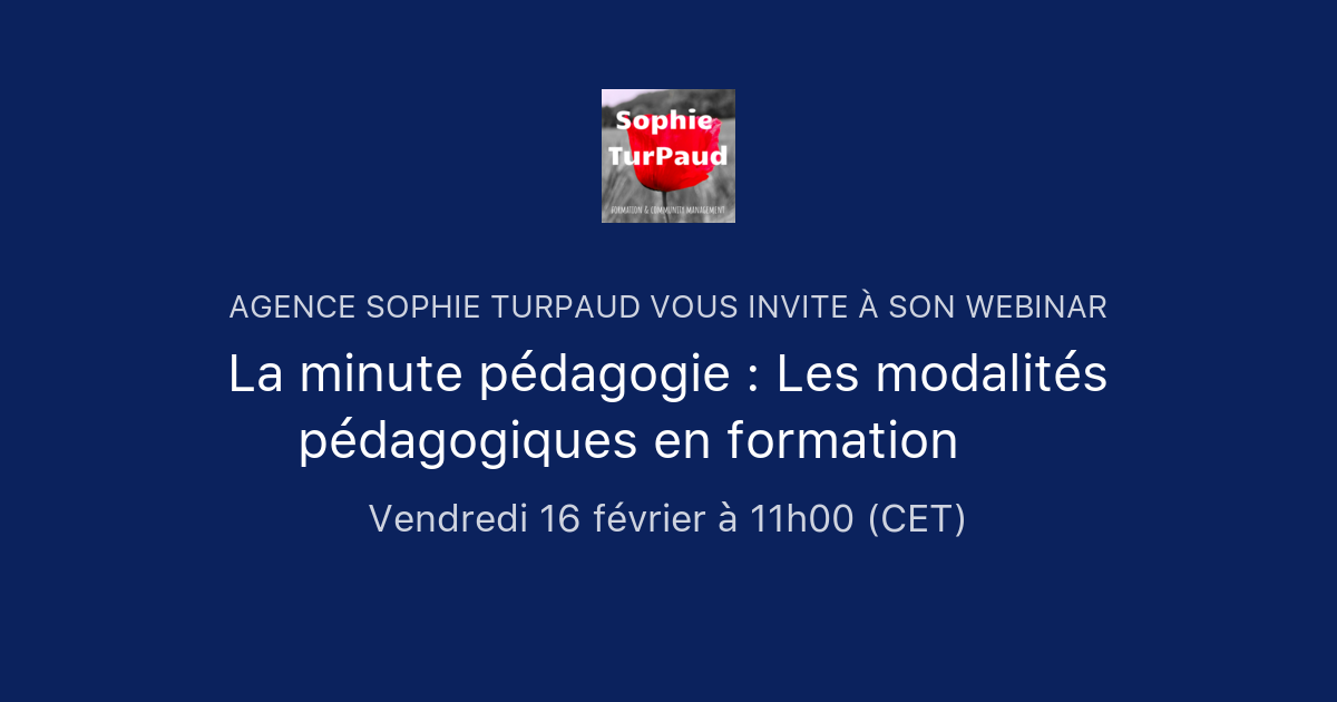 La minute pédagogie : Les modalités pédagogiques en formation 🔎 ...