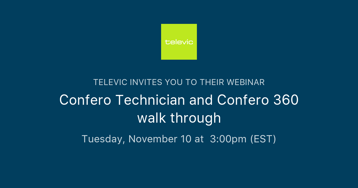 Confero Technician and Confero 360 walk through | Televic