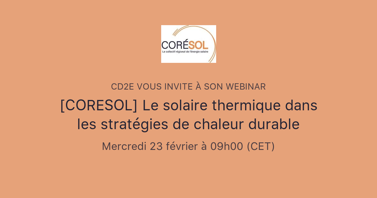 [CORESOL] Le solaire thermique dans les stratégies de chaleur durable ...