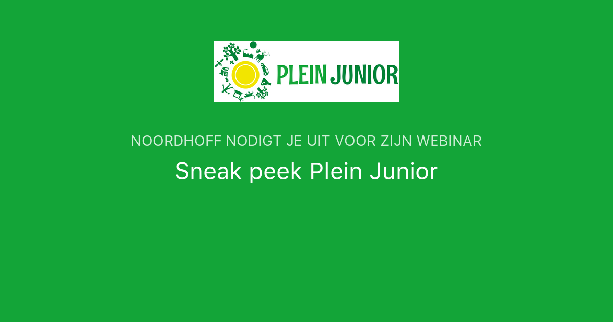Sneak peek Plein Junior | Noordhoff