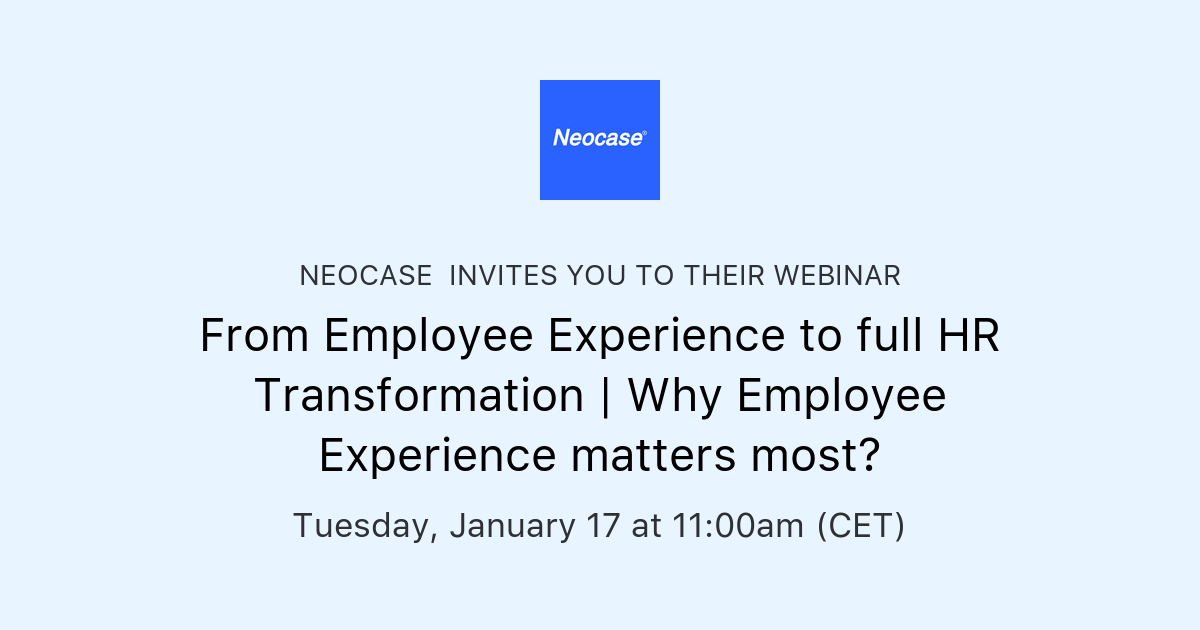 From Employee Experience to full HR Transformation | Why Employee ...